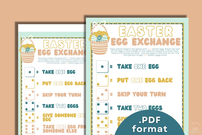 EASTER Egg Exchange Printable Game | Easter Party Games, Family Party ...