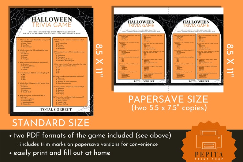 HALLOWEEN Trivia Game | Printable Game, Halloween Party, Game Night ...