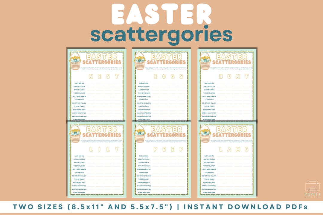 EASTER Scattergories Printable Game | Easter Party Games, Family Party ...