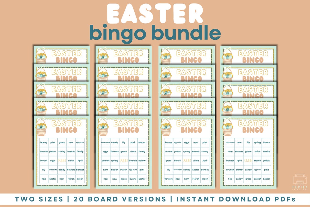 EASTER Bingo Printable Game Bundle | Easter Party Games, Family Party ...