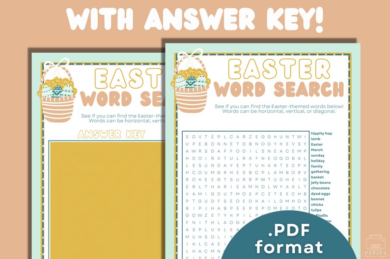 EASTER Word Search Printable Game | Easter Party Games, Family Party ...