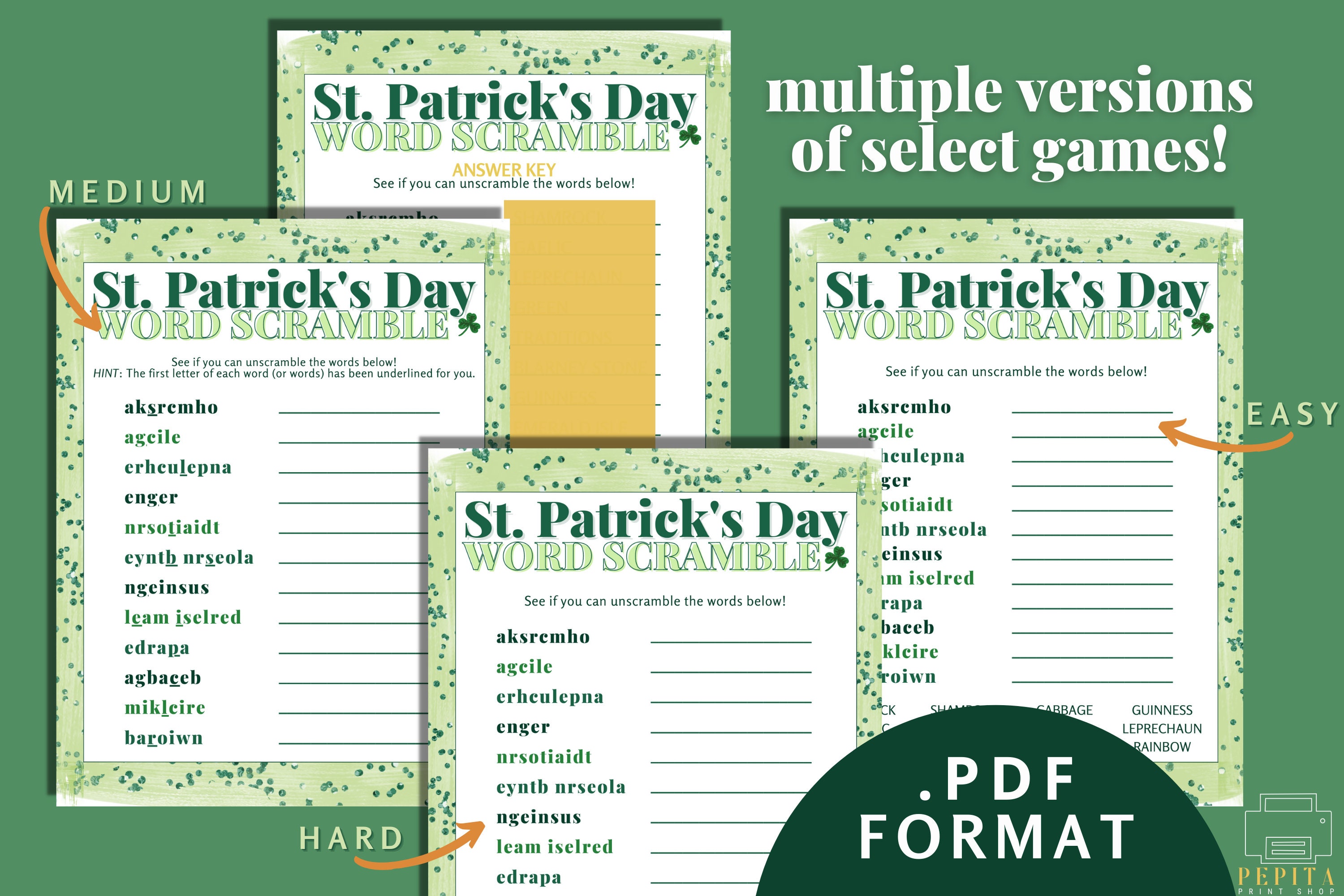 ST. PATRICK'S DAY Printable Game Bundle | - Etsy