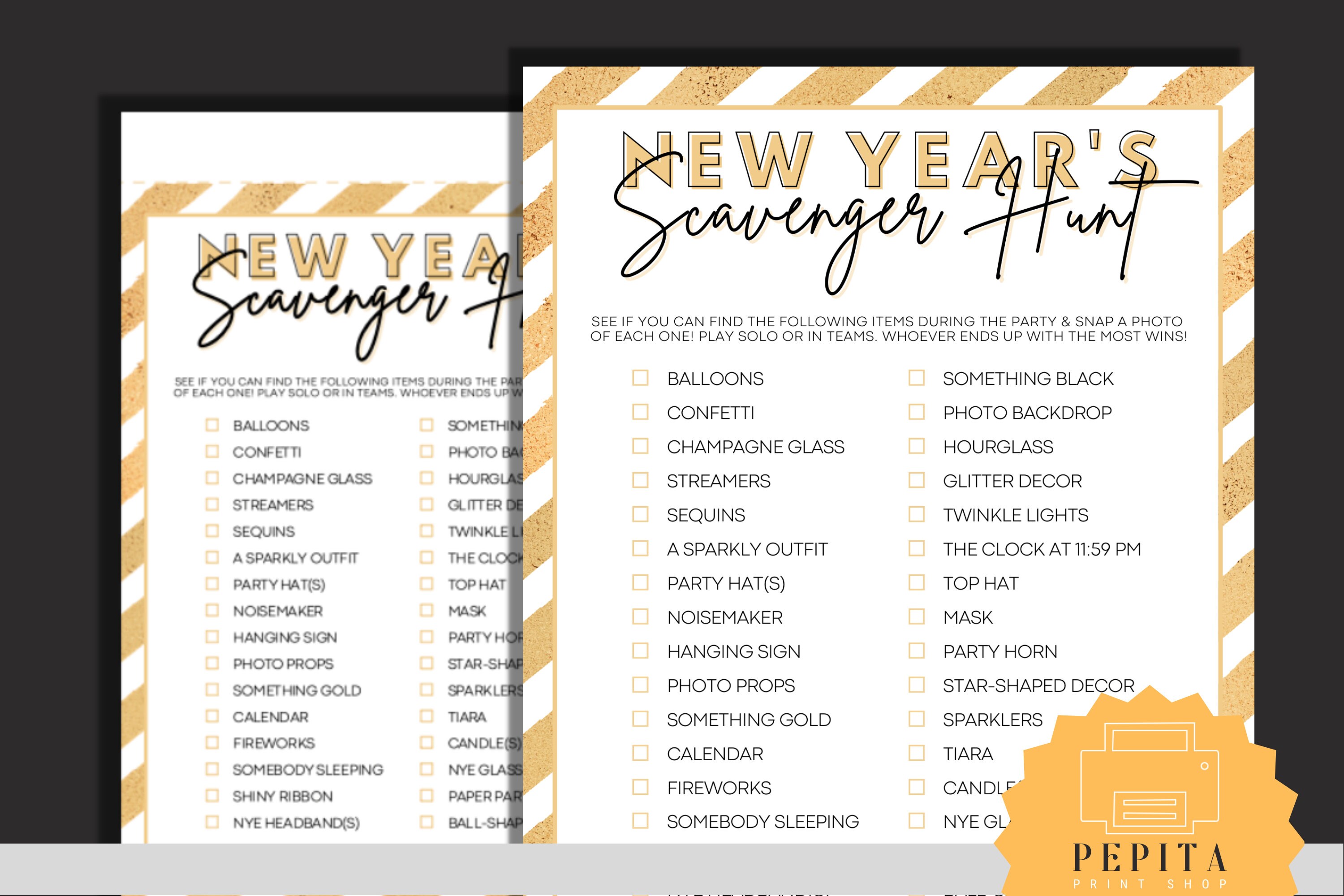 NEW YEAR'S Scavenger Hunt | Printable Game, NYE Party, Game Night, Kids ...