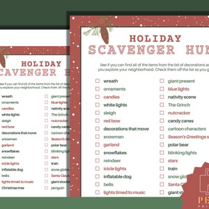 HOLIDAY Scavenger Hunt | Printable Game, Holiday Party, Game Night ...