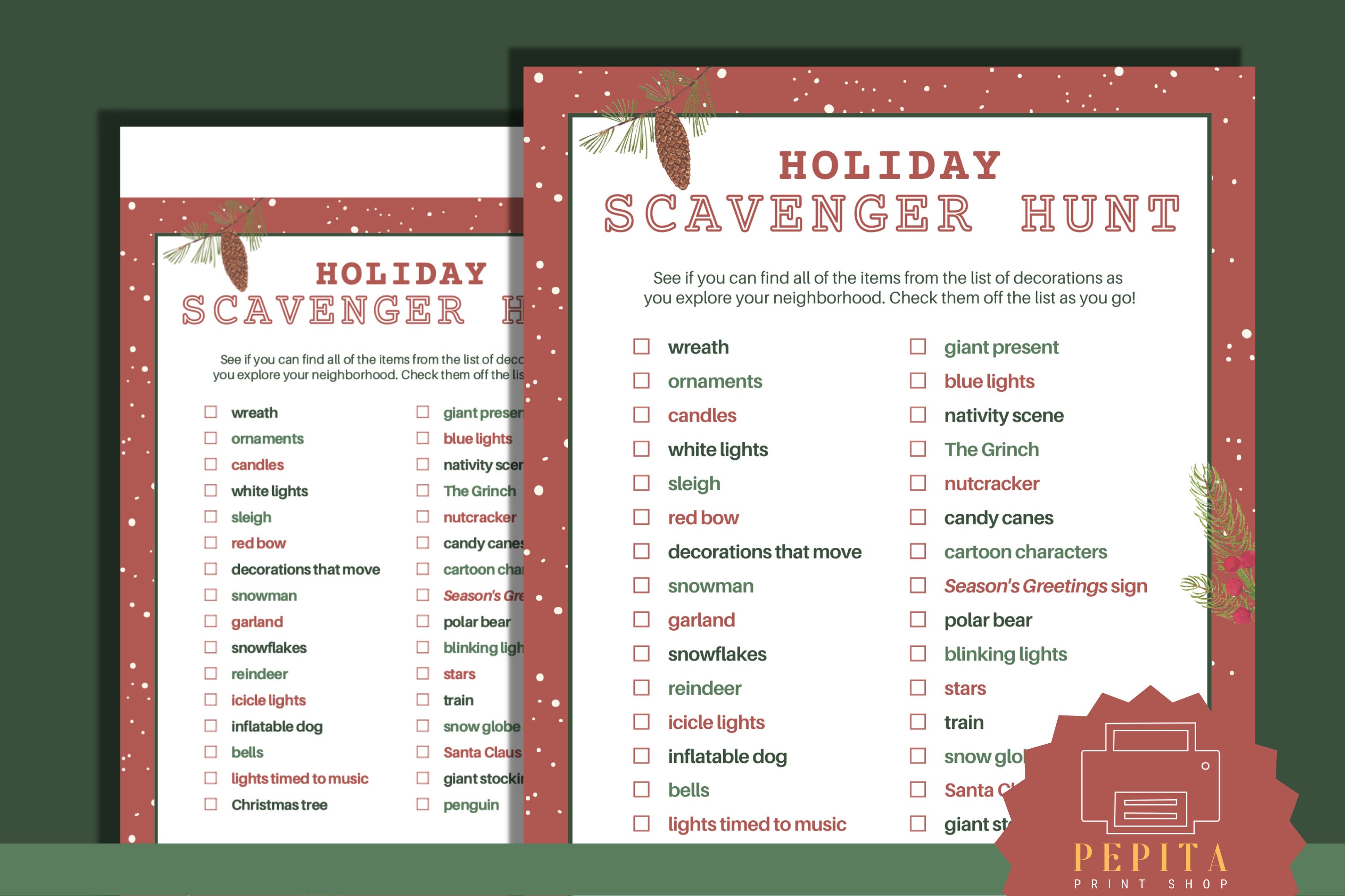 HOLIDAY Scavenger Hunt | Printable Game, Holiday Party, Game Night ...