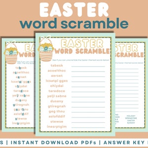EASTER Word Scramble Printable Game | Easter Party Games, Family Party ...