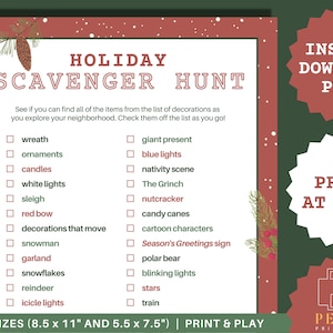 HOLIDAY Scavenger Hunt | Printable Game, Holiday Party, Game Night ...