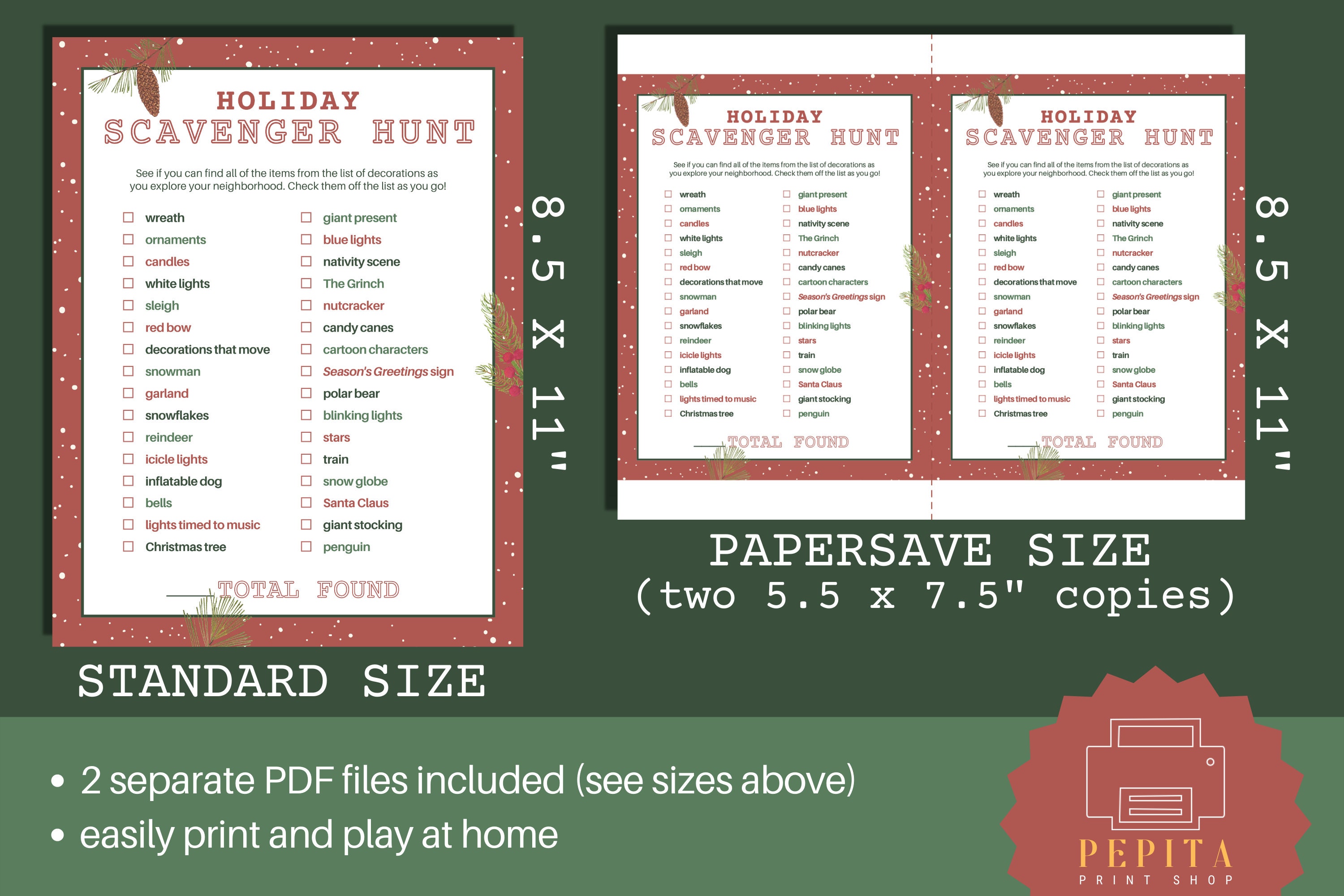 HOLIDAY Scavenger Hunt | Printable Game, Holiday Party, Game Night ...