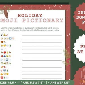 HOLIDAY Emoji Pictionary | Printable Game, Holiday Party, Game Night ...