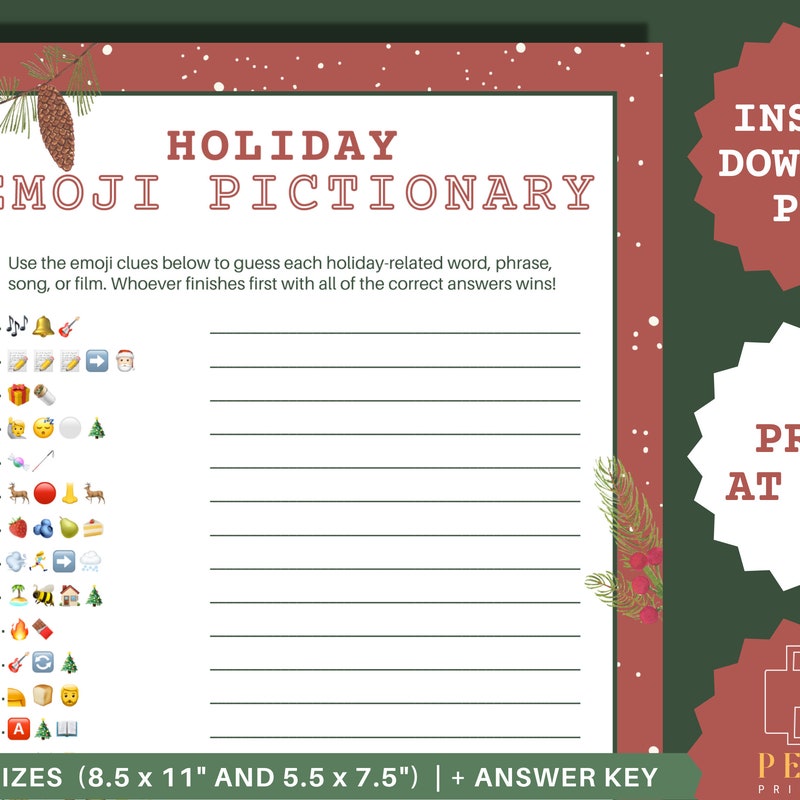 Christmas Song Emoji Game - Etsy