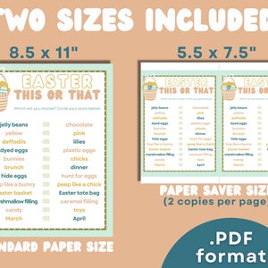 EASTER This or That Printable Game | Easter Party Games, Family Party ...
