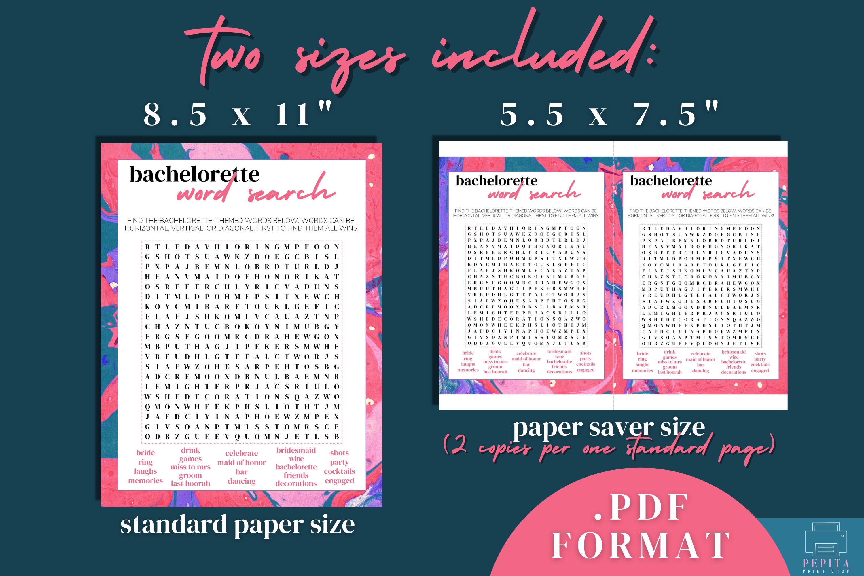 BACHELORETTE PARTY Word Search | Bachelorette Printables, Hen Party ...