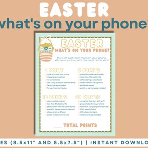 EASTER What's on Your Phone? Printable Game | Easter Party Games ...