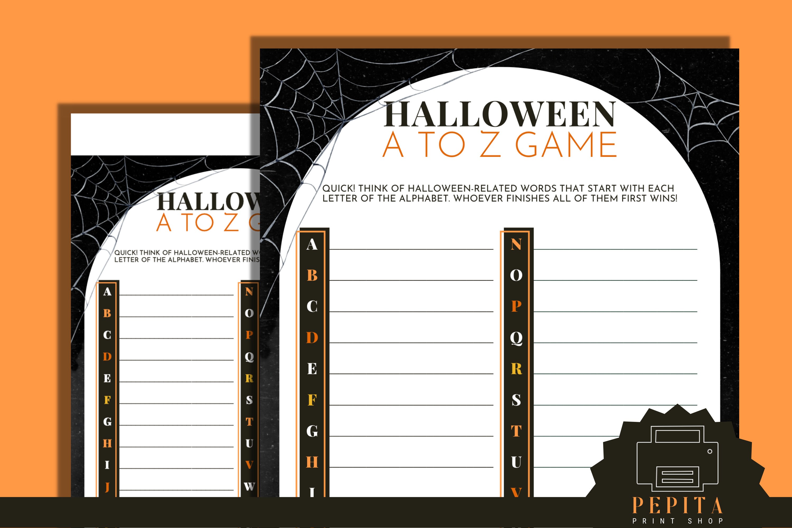 HALLOWEEN A to Z | Printable Game, Halloween Party, Game Night, Kids ...