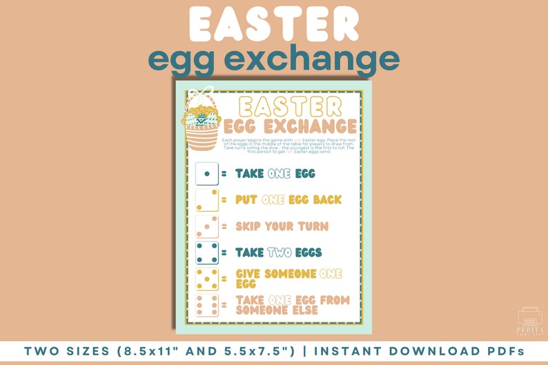 EASTER Egg Exchange Printable Game | Easter Party Games, Family Party ...