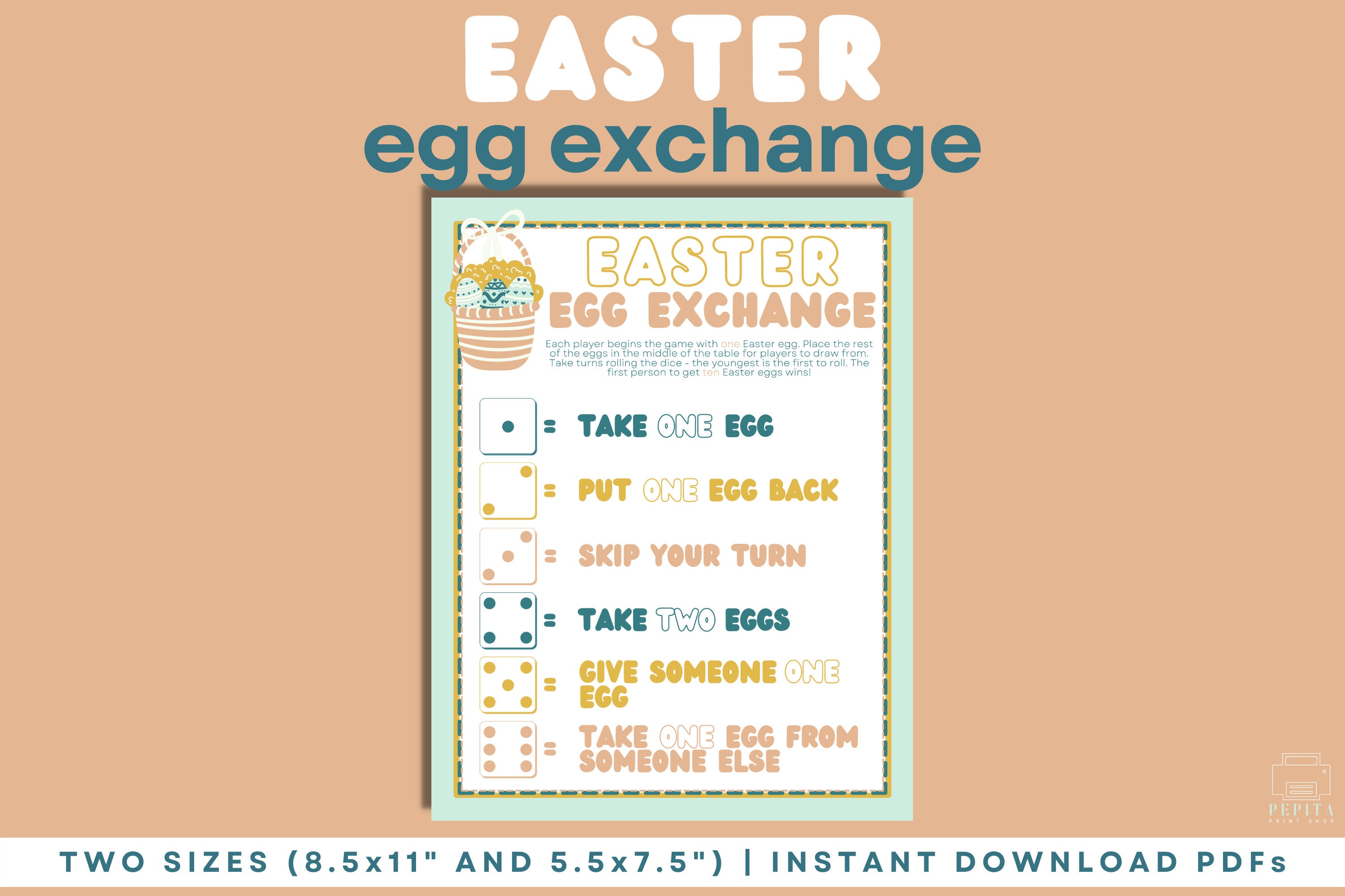 EASTER Egg Exchange Printable Game | Easter Party Games, Family Party ...