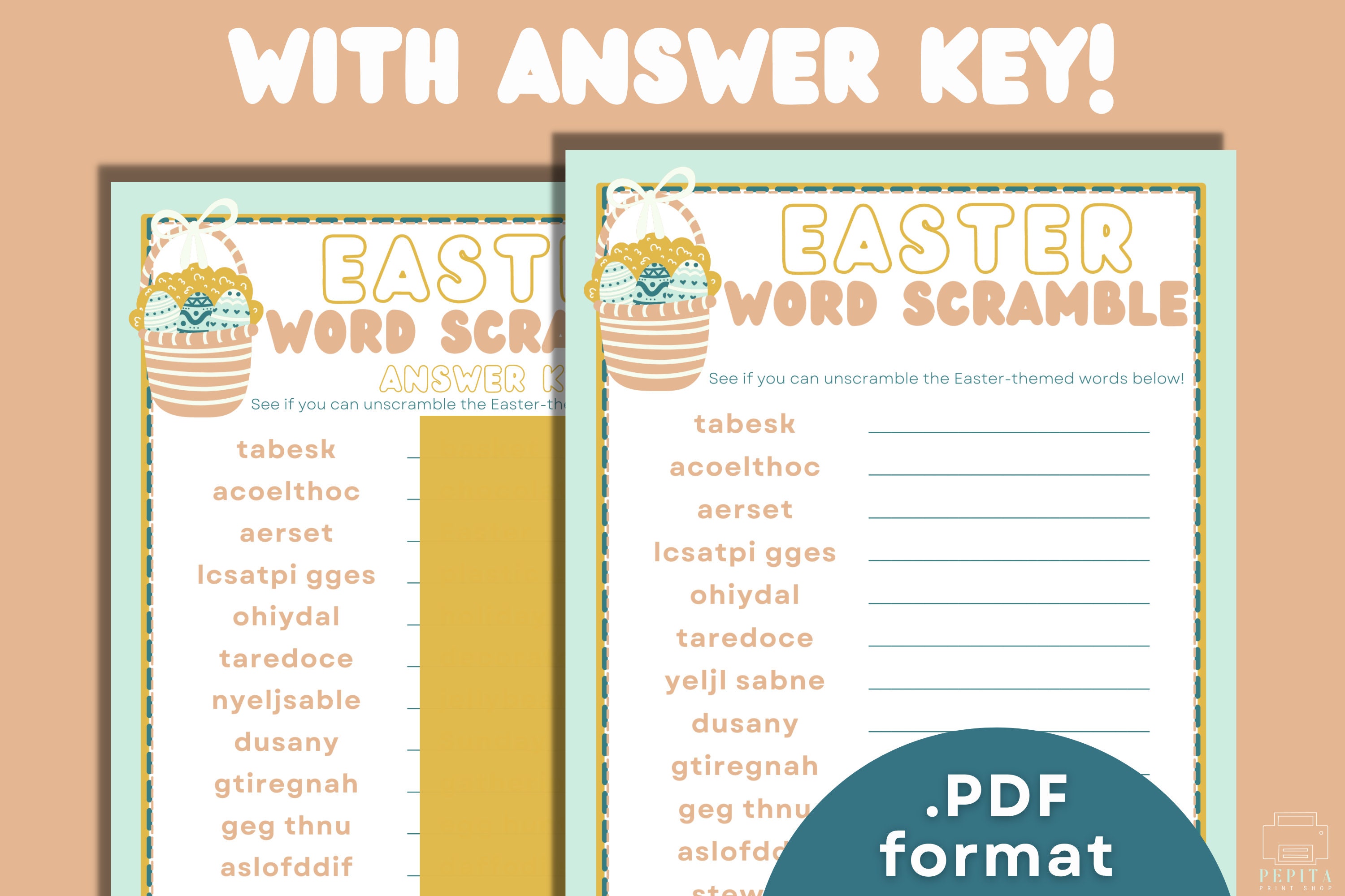 EASTER Word Scramble Printable Game | Easter Party Games, Family Party ...