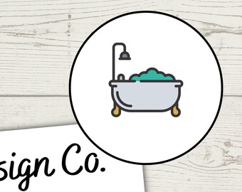 Bubble Bath Icons Minimalist Hand Drawn Stickers for Planner, Journal ...