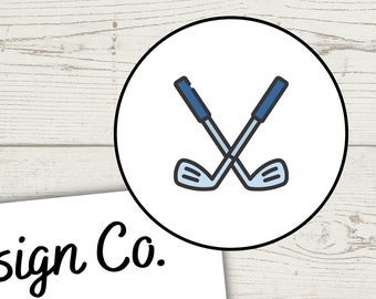 Golf Icons Minimalist Hand Drawn Stickers for Planner, Journal ...