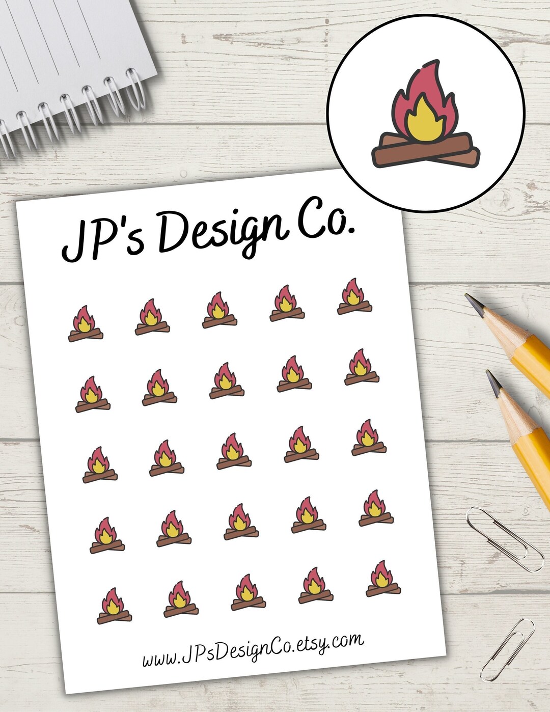 Campfire Planner Stickers - Etsy