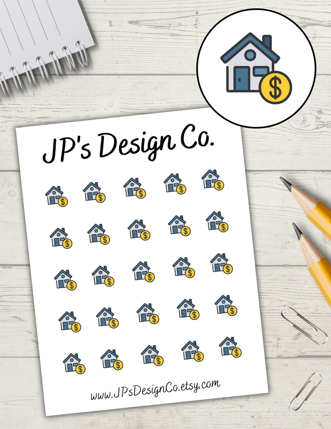 Mortgage Bill Planner Stickers, Rent Planner Stickers, Bill Due Planner ...