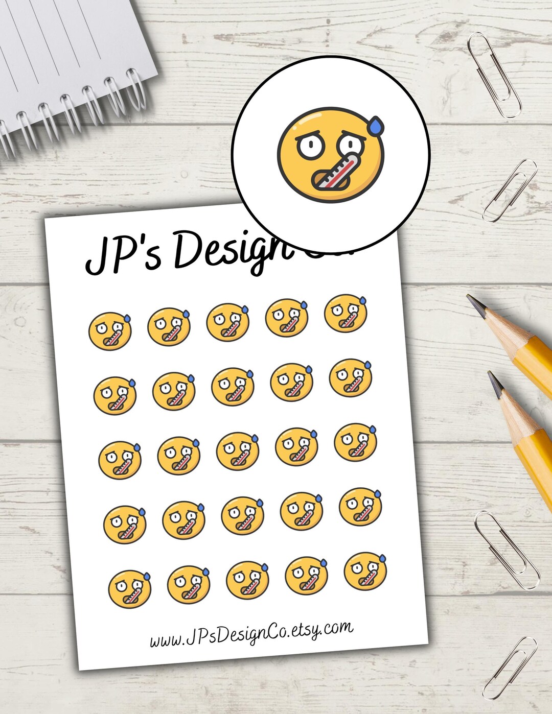 Emoji Planner Stickers, Fever Emoji Planner Stickers, Fever Planner ...