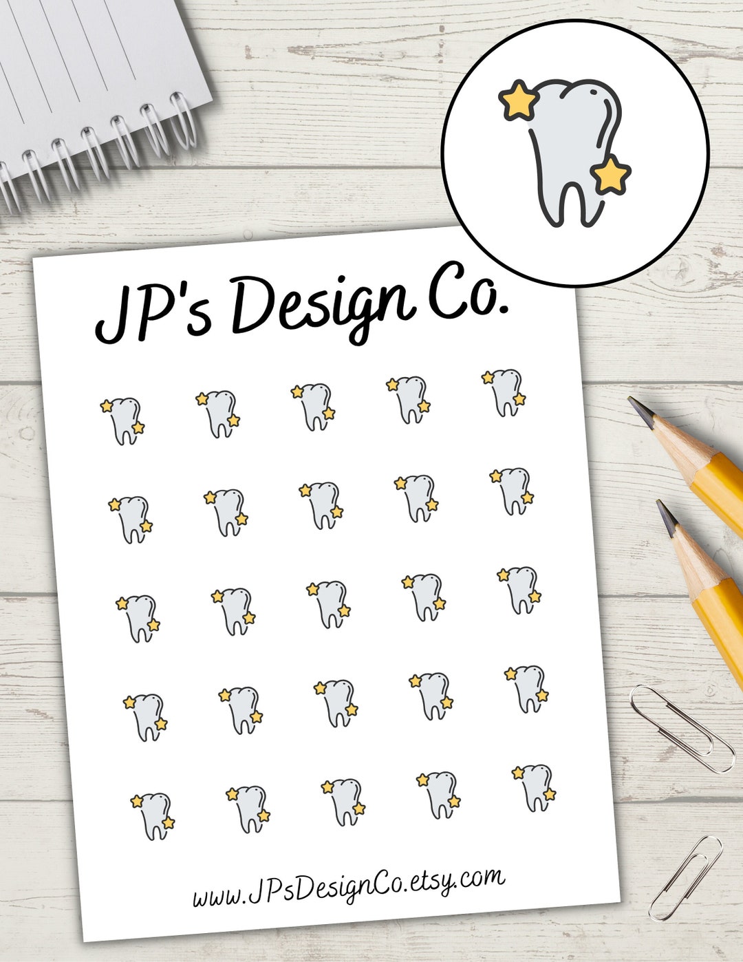 Dentist Planner Stickers, Dental Planner Stickers, Tooth Stickers ...