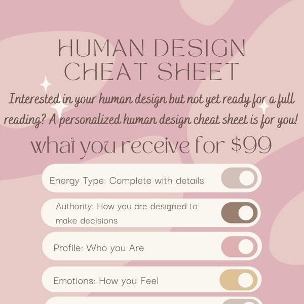 Human Design Cheat Sheet - Etsy