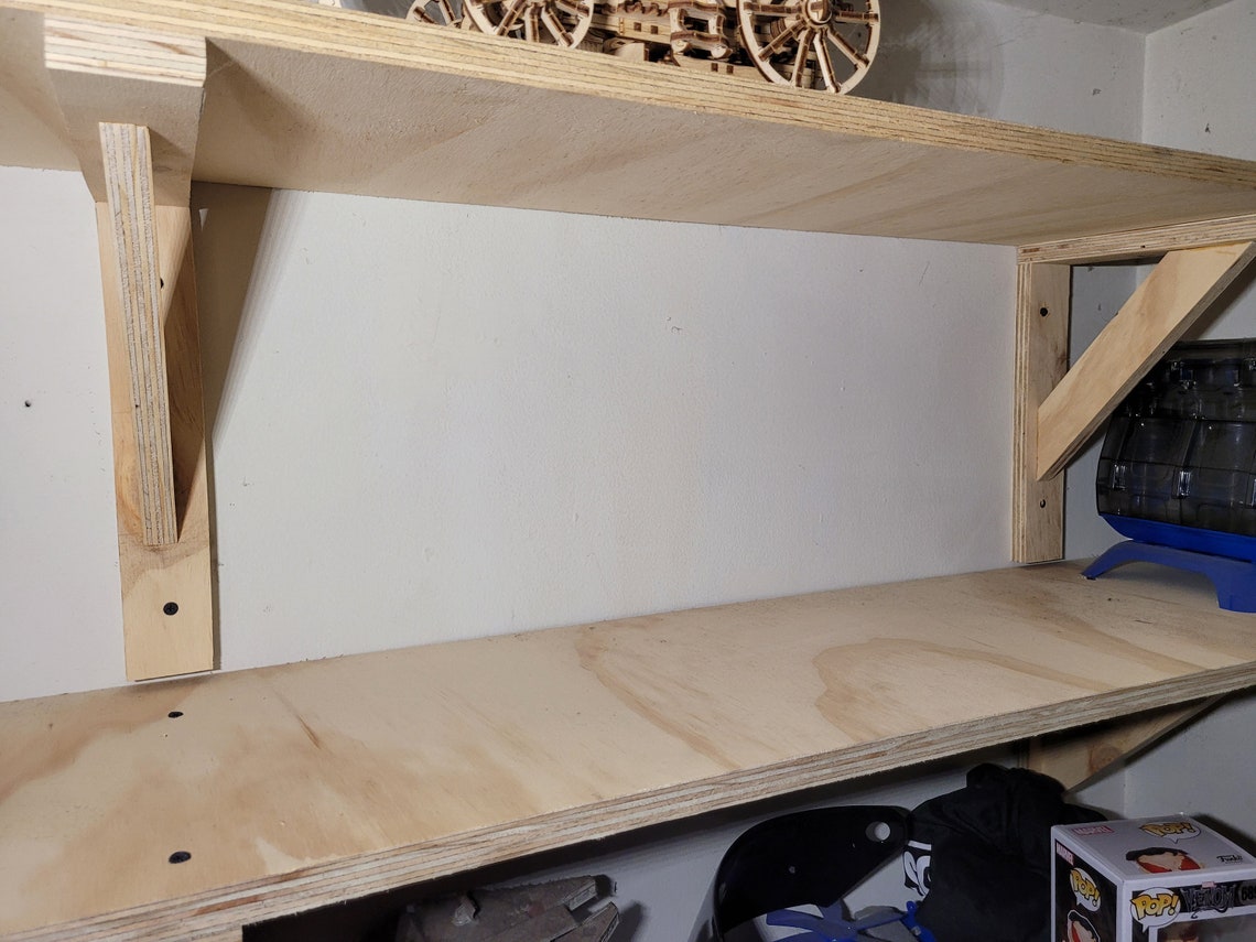 Plywood Shelf With Shelf Brackets - Etsy