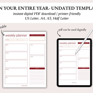 Printable Planner, Digital Planner, Undated Personal Planner Bundle ...