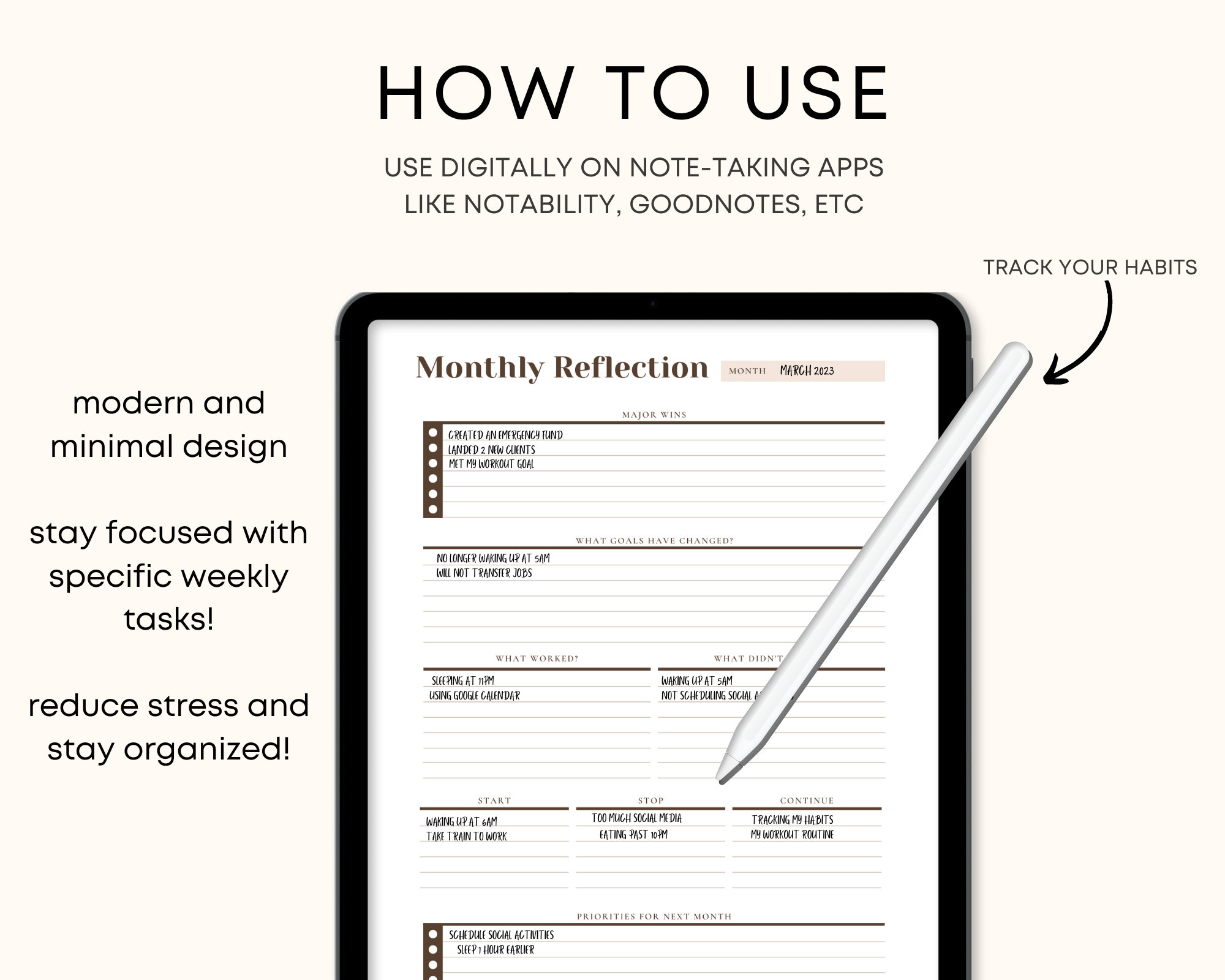 Monthly Review Printable, Monthly Reflection, Monthly Summary, Monthly ...