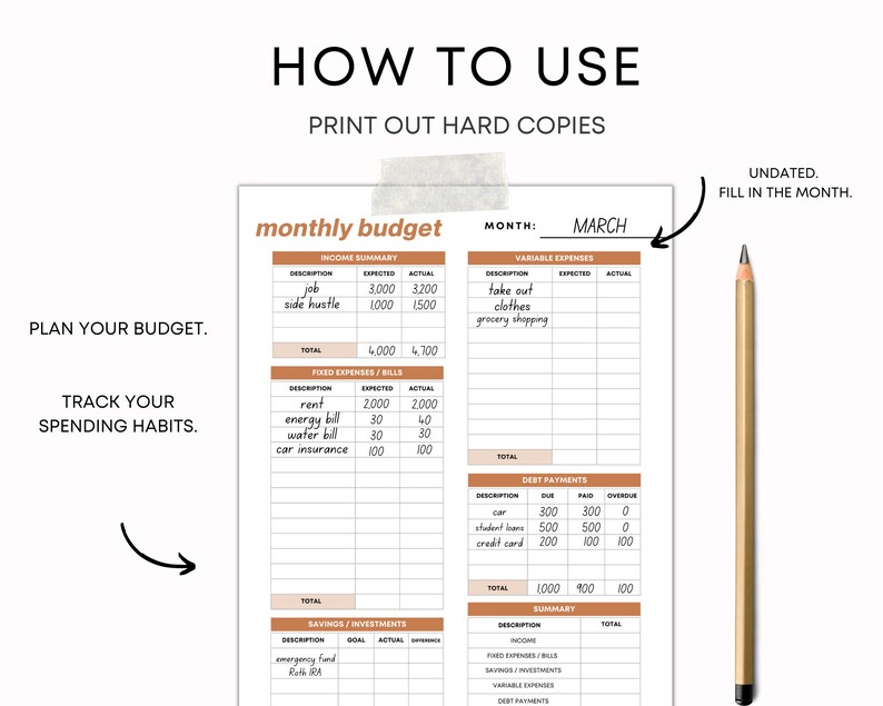 Ultimate Monthly Budget Template, Paycheck Budget, Digital and ...