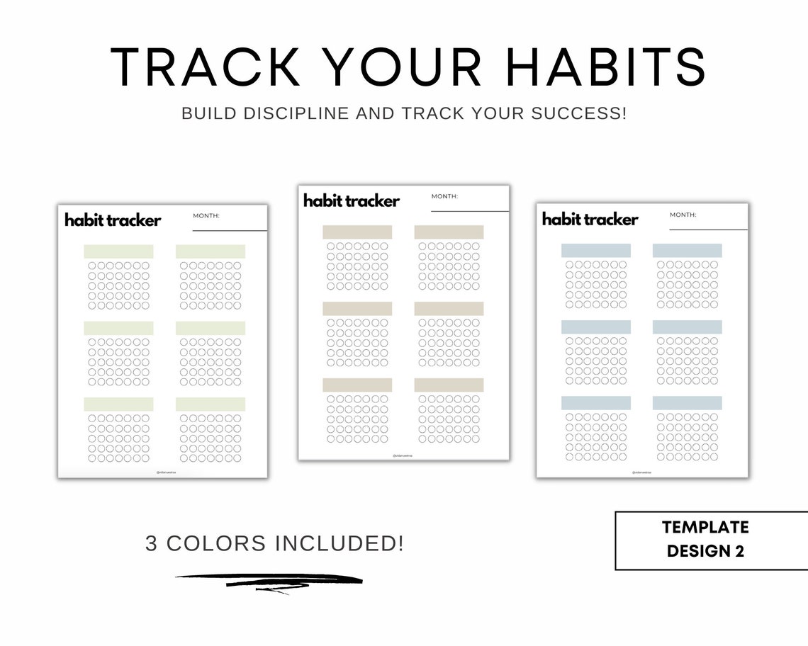 Habit Tracking Templates, Habit Trackers, Digital and Printable ...