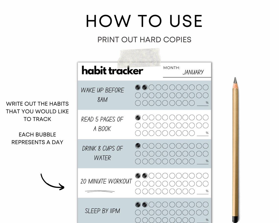 Habit Tracking Templates, Habit Trackers, Digital and Printable ...