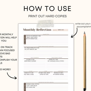 Monthly Review Printable, Monthly Reflection, Monthly Summary, Monthly ...
