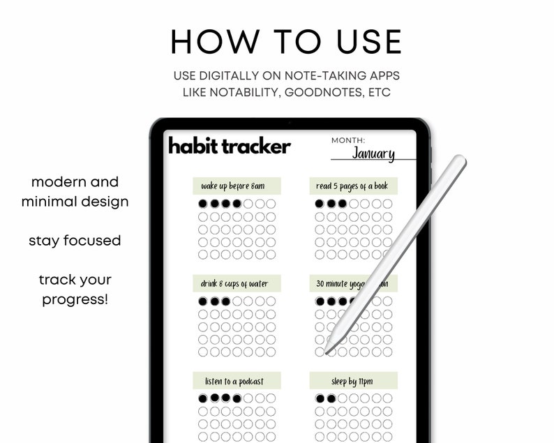 Habit Tracking Templates, Habit Trackers, Digital and Printable ...