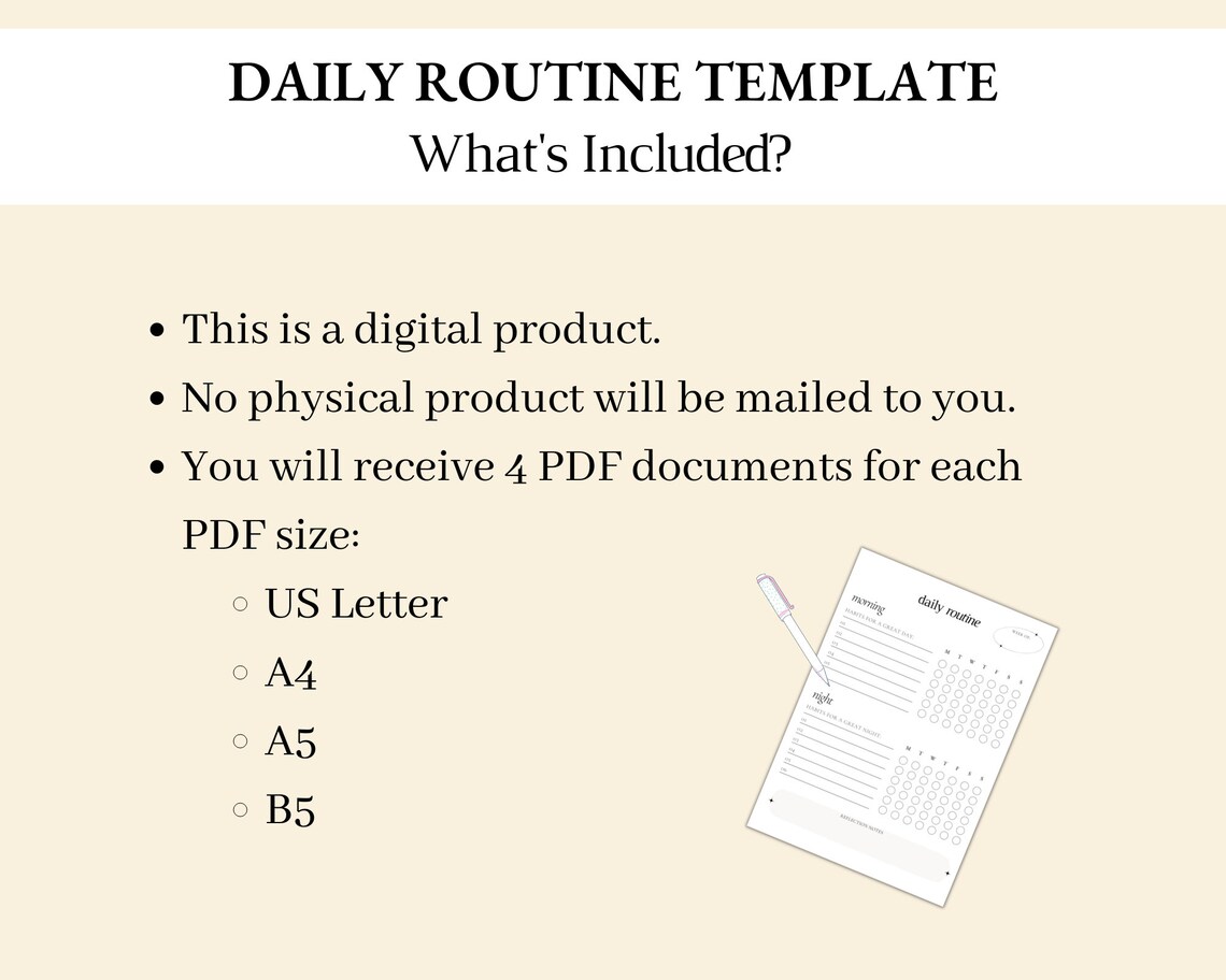 Daily Routines Planner | Modern and Minimalist Planner Template ...