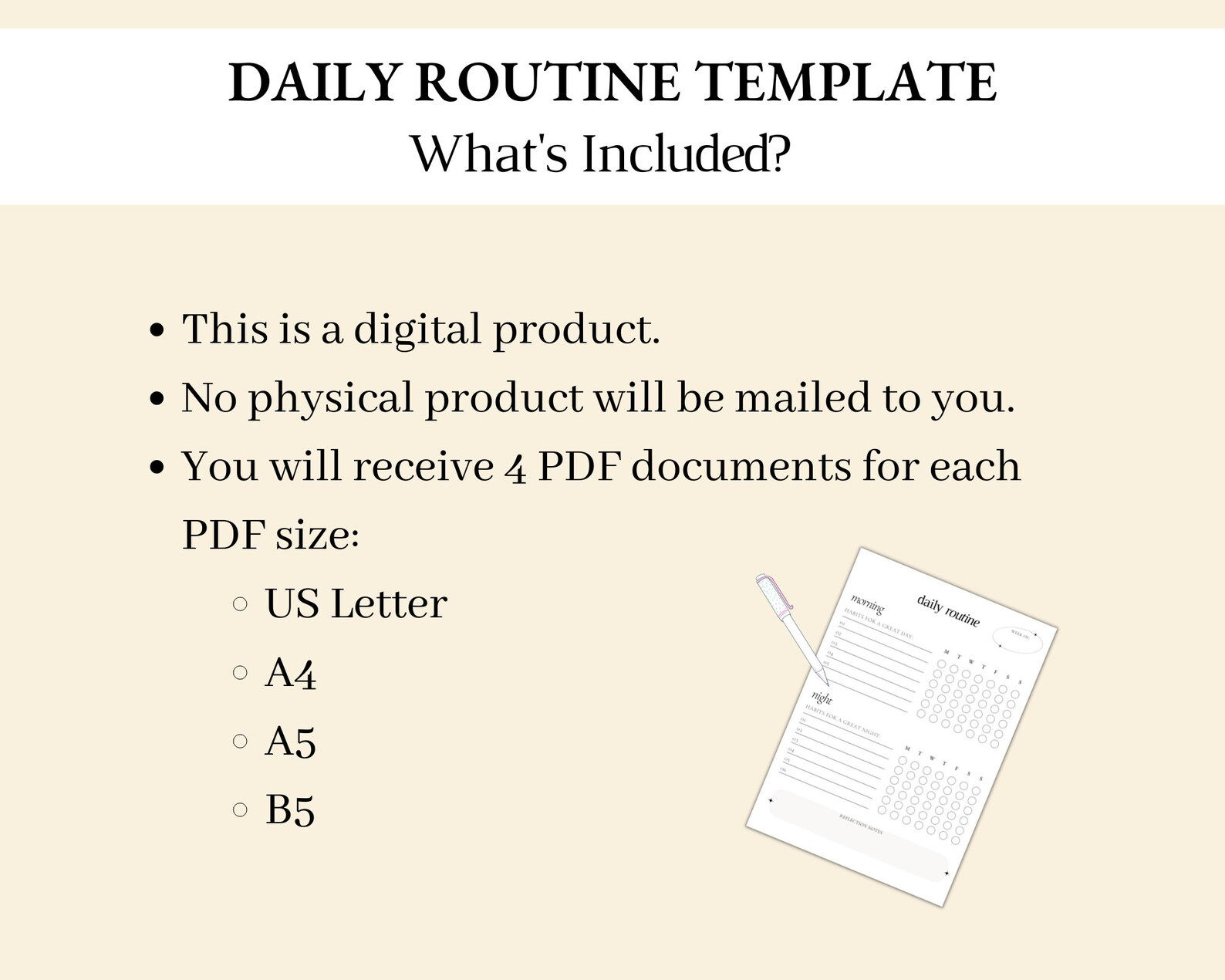 Daily Routines Planner | Modern and Minimalist Planner Template ...