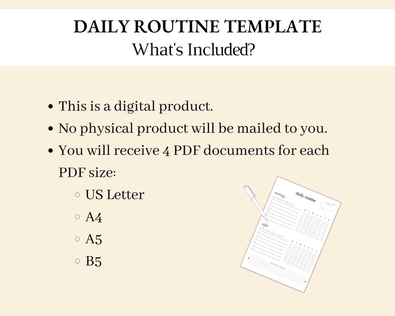 Daily Routines Planner | Modern and Minimalist Planner Template ...