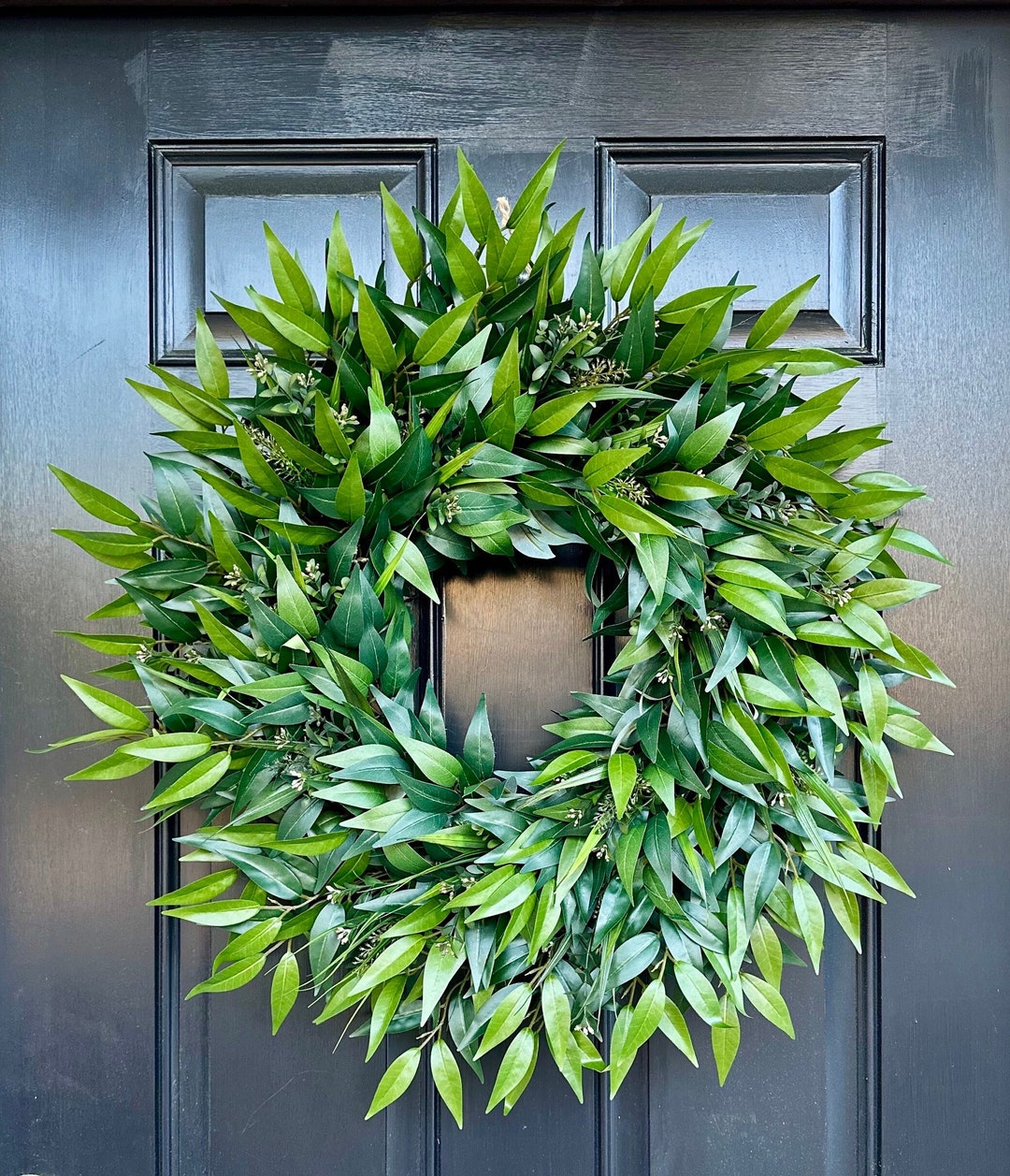 Everyday Farmhouse Greenery Eucalyptus Wreath Cottage Front Door Décor ...