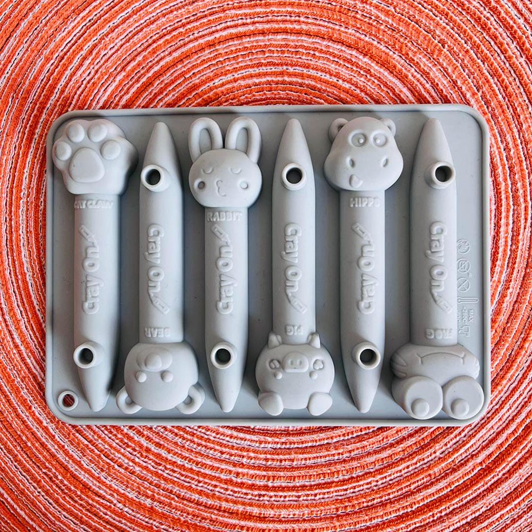 Animal Crayon Pencil Car Freshie Mold -pencil Mold- Silicone Epoxy ...