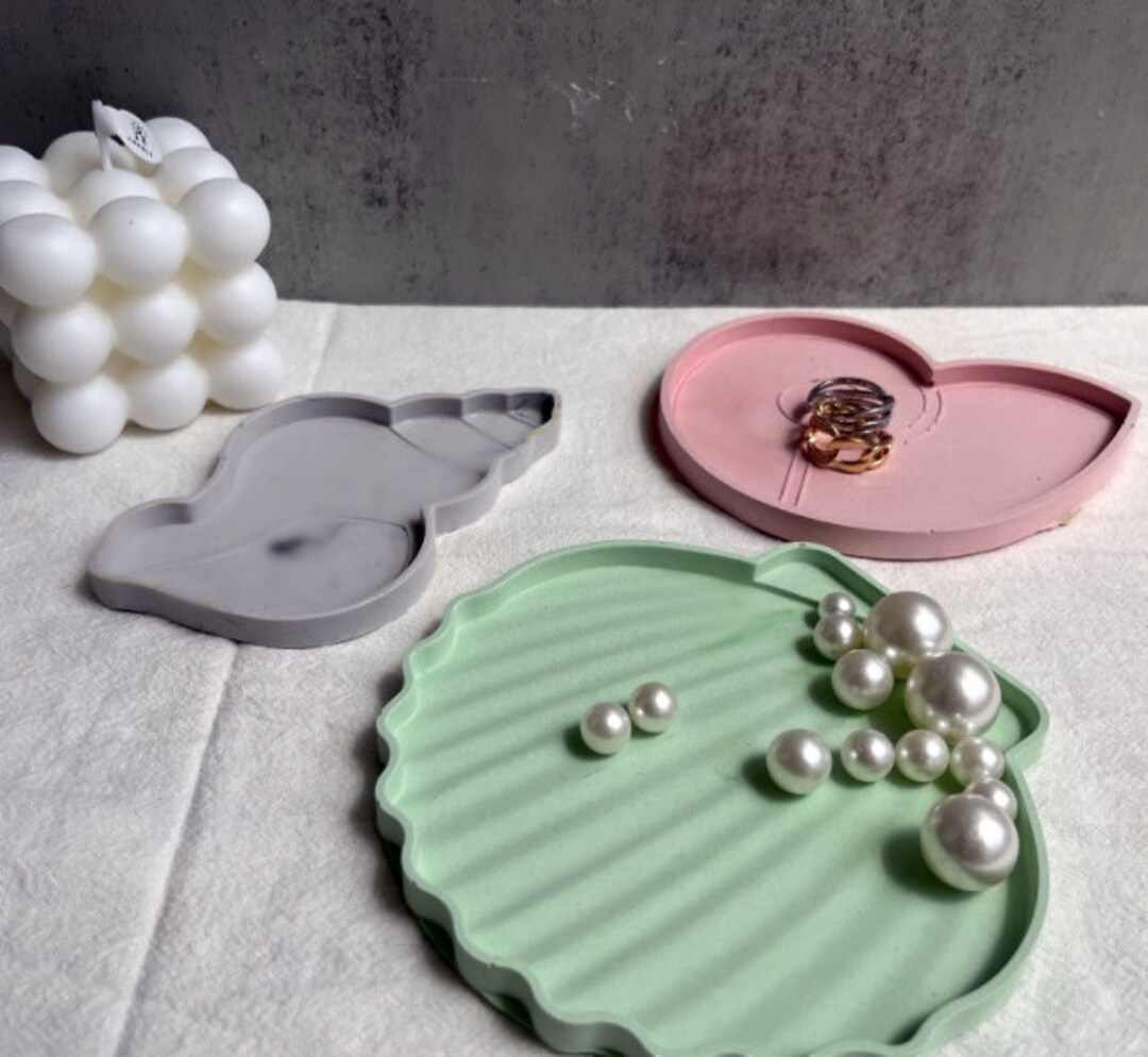 Shell Conch Concrete Tray Plate Silicone Molds Starfish Cement ...