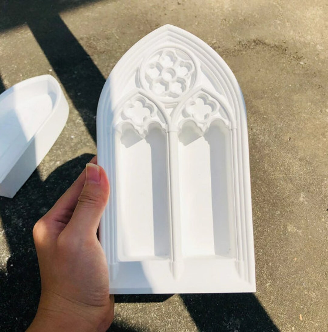 Church Window Design Storage Tray Concrete Mold Cement Crafts Gypsum ...