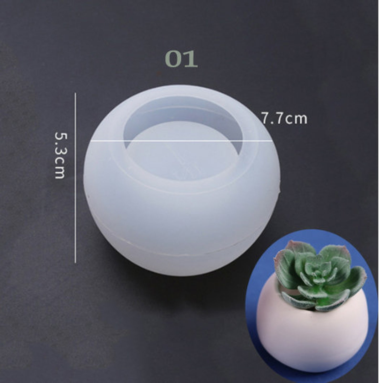 Large Round Candle Vessel Silicone Mold Concrete Sphere - Etsy