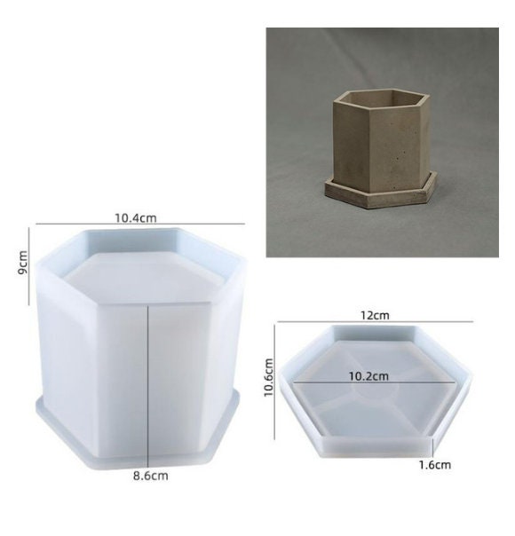 Round Square Pen Holder Plaster Container Concrete Flowerpot - Etsy