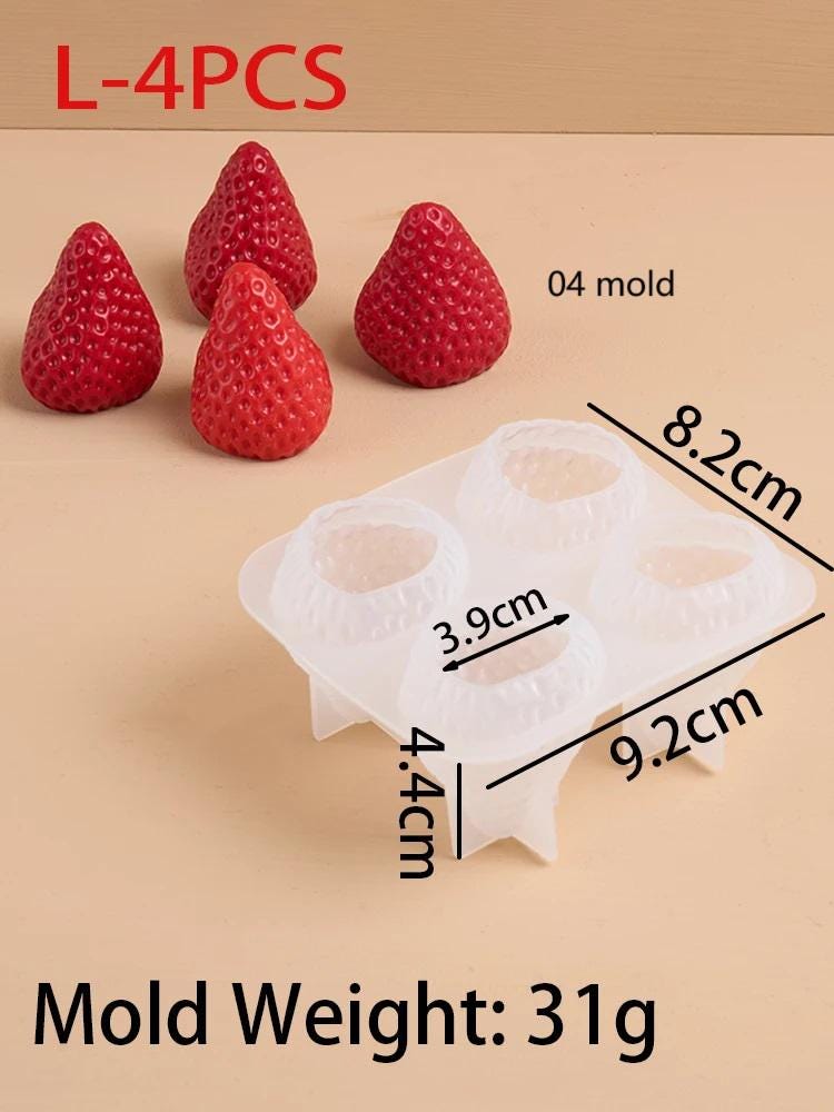 3d Strawberry Silicone Candle Mold DIY Wedding Birthday Gift Aroma Soap ...