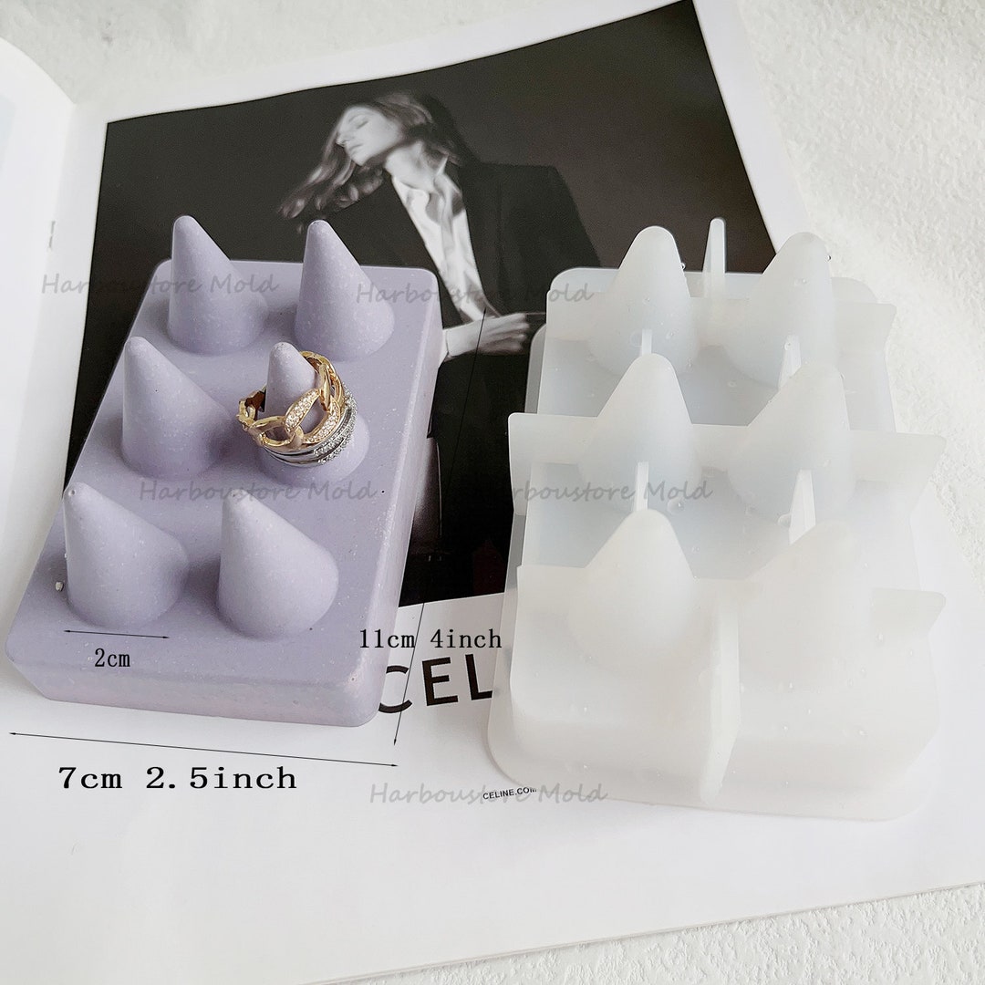 6 Cavity Ring Finger Storage Tray Concrete Mold Ring Holder Mold ...