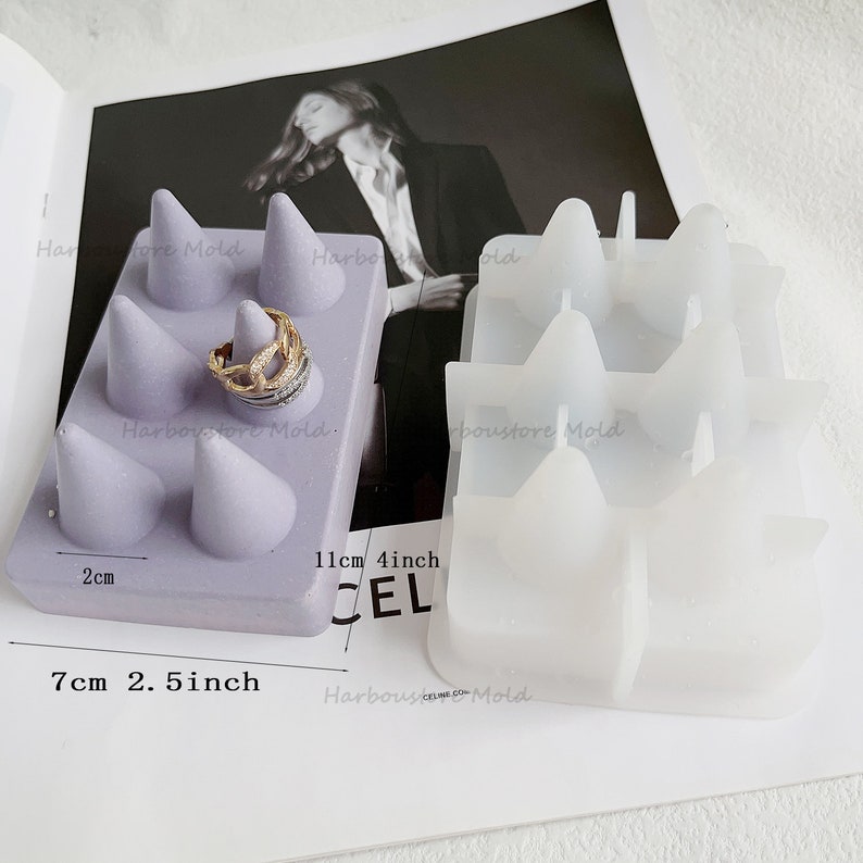 6 Cavity Ring Finger Storage Tray Concrete Mold Ring Holder - Etsy