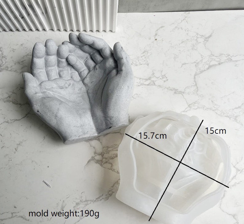Hand Shape Concrete Cement Planter Mold Palm Silicone Flowerpot Molds ...