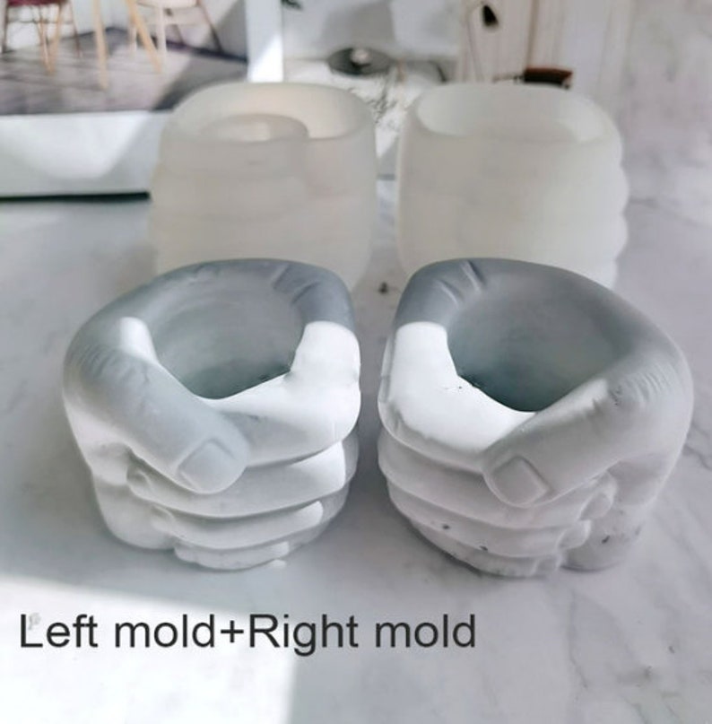 Hand Shape Concrete Cement Planter Mold Palm Silicone Flowerpot Molds ...